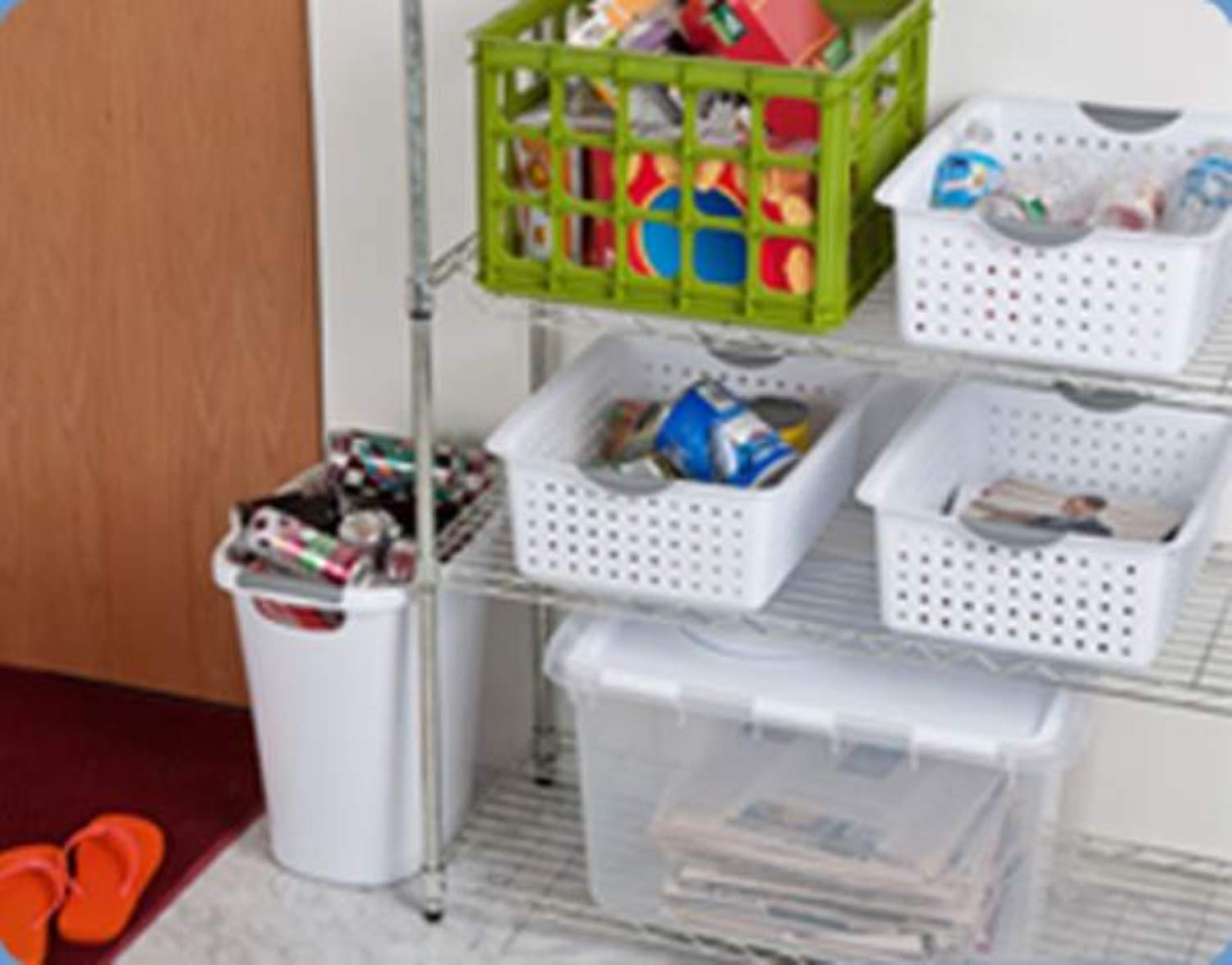 Sterilite Large Ultra Plastic Household Storage Bin Organizer Basket, White