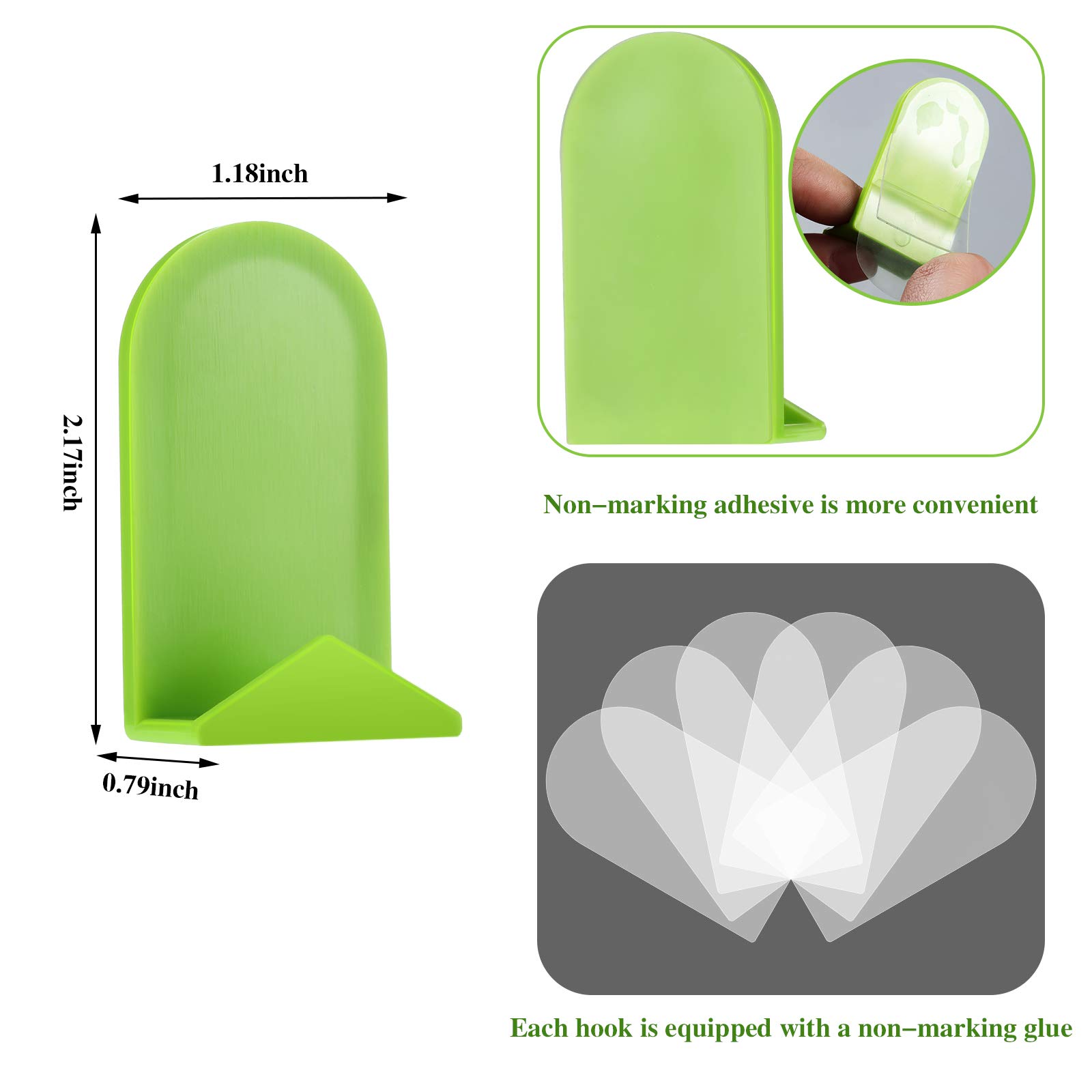 6 Pieces Cutting Mat Hanger, 2.17 Inch x 1.19 Inch Cutting Mat Storage, Standard Grip Cutting Mat Holder, Green Cut Mats Accessories