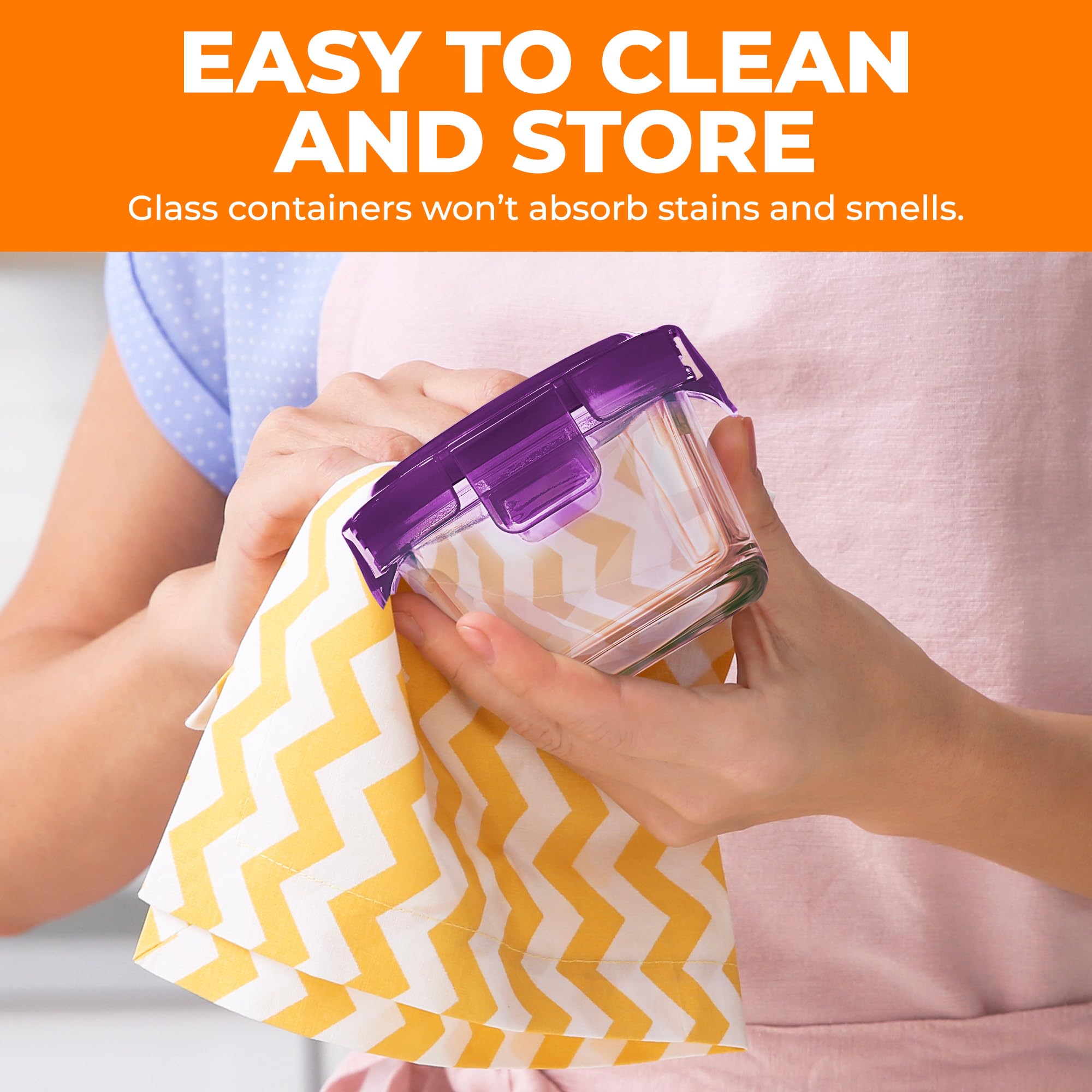 NutriChef 12PC Food Storage Containers - 4.48oz Mini Stackable Superior Premium Glass Meal-prep w/Airtight Locking Lid, BPA-Free Leakproof, Freezer-to-Oven-Safe, For Baby Food Snacks Fruits & Nuts