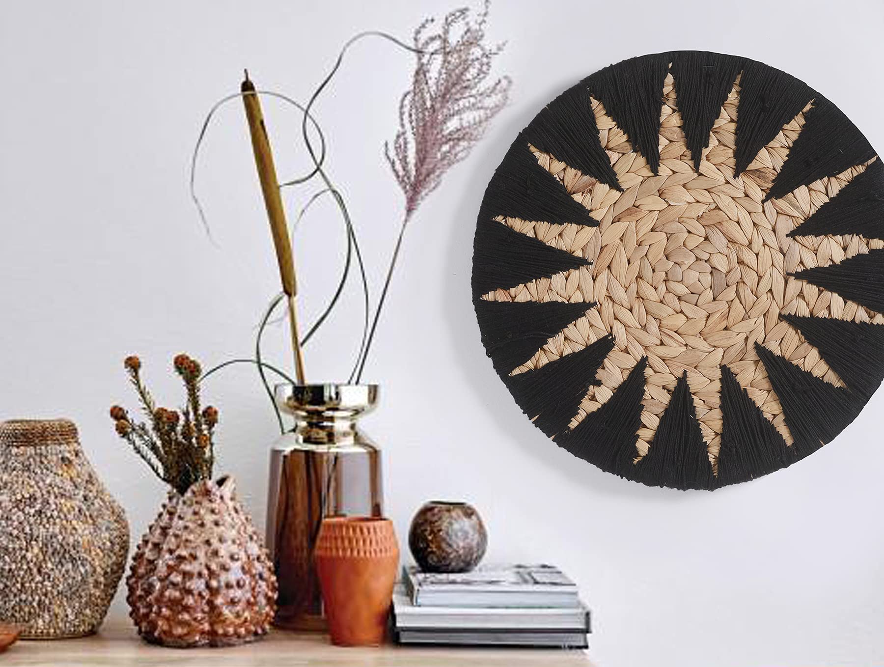 IOWER Woven Wall Basket Decor Macrame Wall Hanging Boho Placemats Home Boho Wall Décor 12"