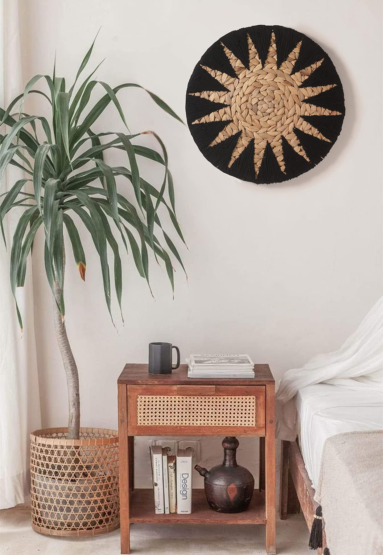 IOWER Woven Wall Basket Decor Macrame Wall Hanging Boho Placemats Home Boho Wall Décor 12"
