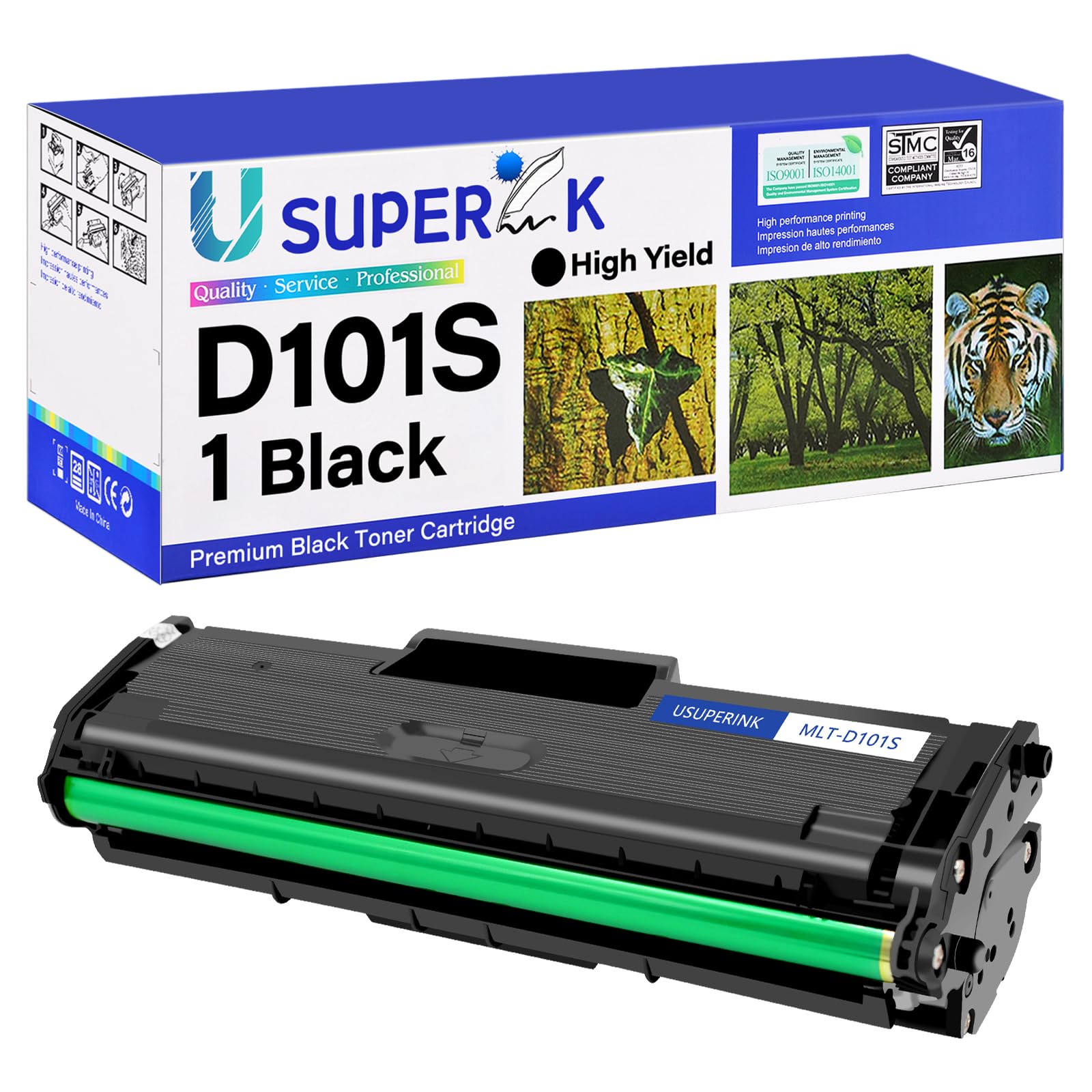 USUPERINK 1 Pack Compatible Toner Cartridge Replacement for Samsung MLT-D101S D101S 101S MLTD101S Black Use in ML-2166W ML-2160 ML-2165 SCX-3405W ML-2165W SCX-3405FW SCX-3400 SCX-3401FH Printer