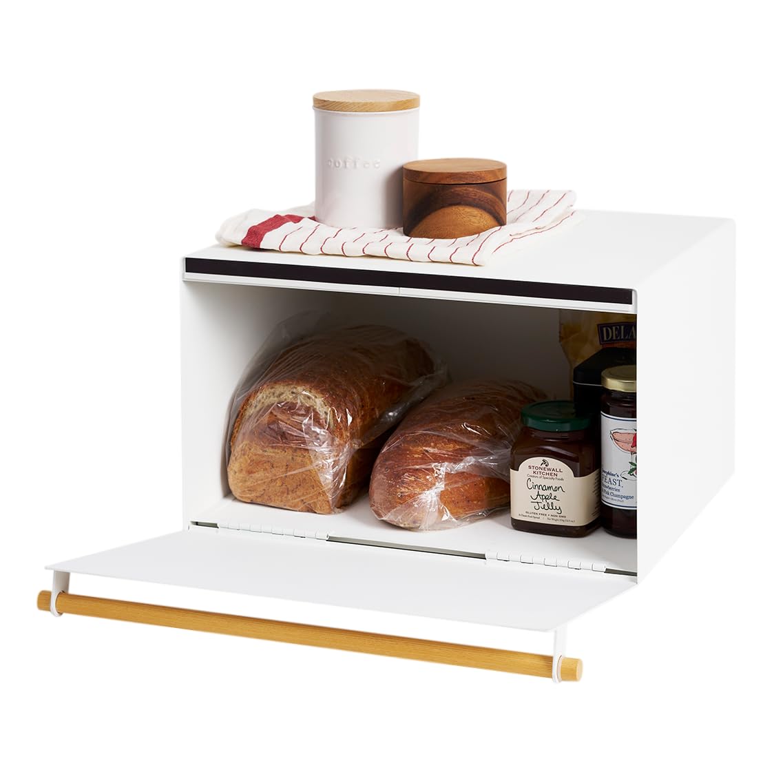Yamazaki Home Tower bread boxes, One Size, White