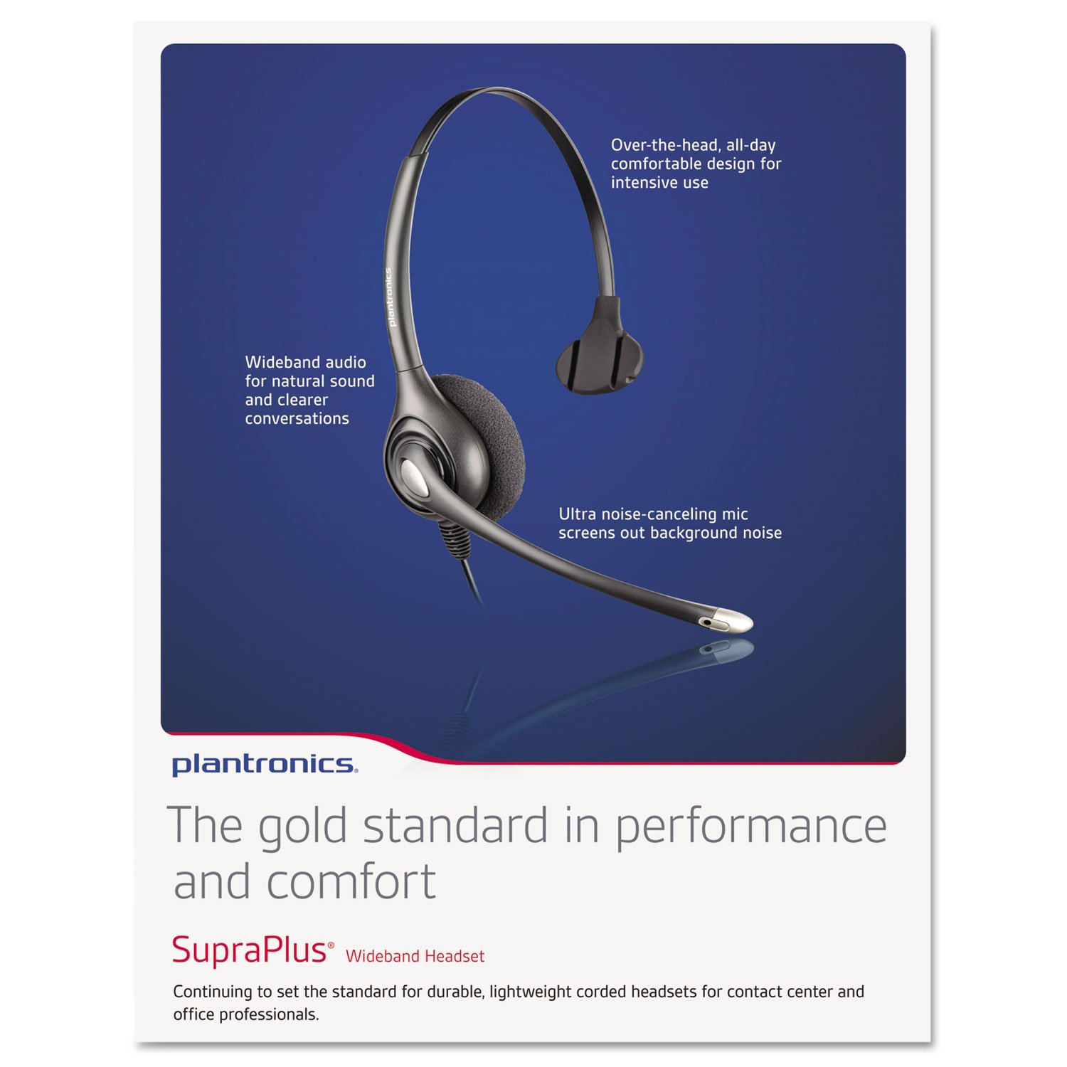 Plantronics HW251N SupraPlus Wideband Headset (64338-31)