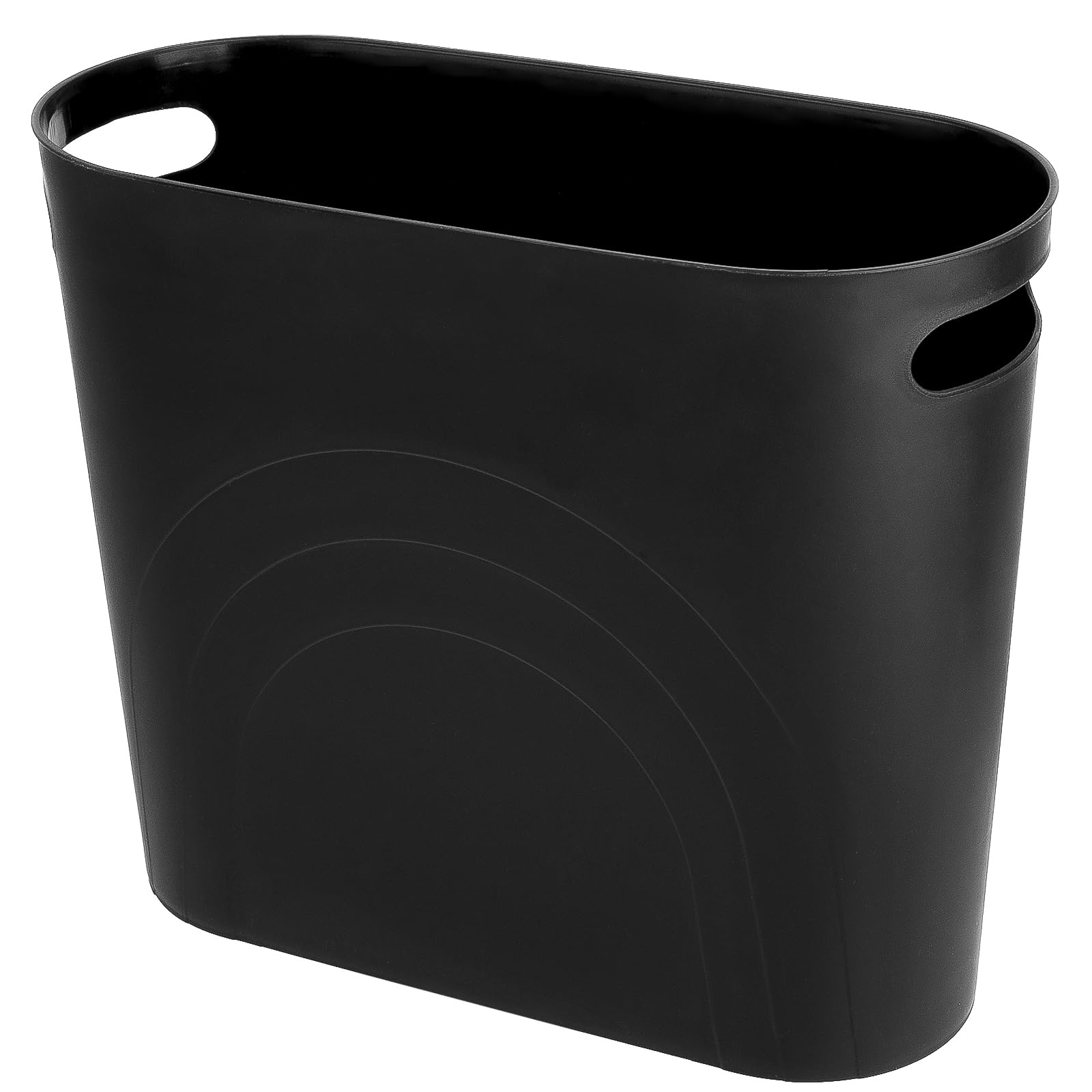 zoocatia Small Trash Can Garbage Can Container Bin with Handles 3 Gallons Plastic Wastebasket for Bathrooom, Bedroom, Office, Kitchen, Laundry Room, Dorm Room - Black