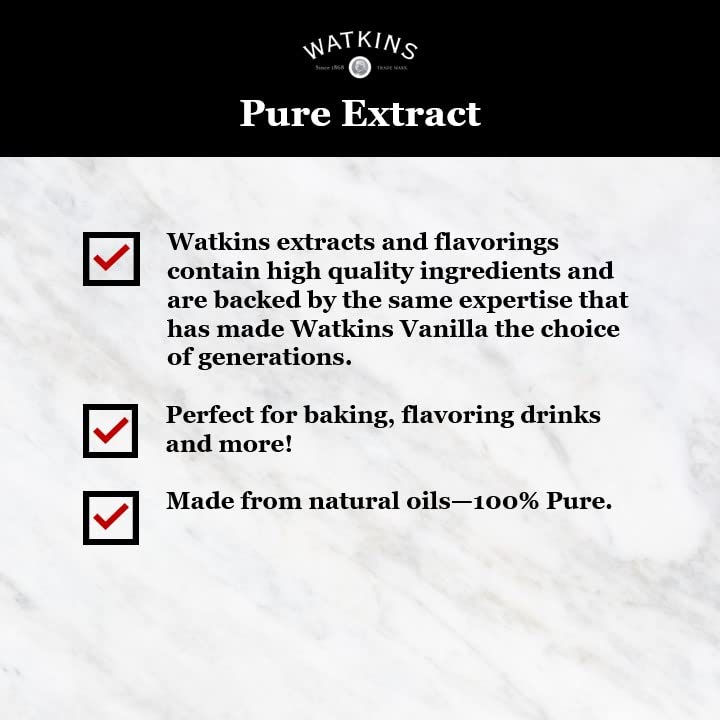 Watkins Organic Pure Almond Extract, Non-GMO, Kosher, 4 oz. Bottle, 1-Pack