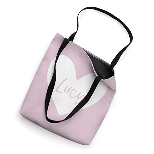 Lucy Pink Name Heart Love Woman Girl Friend Personalized Tote Bag