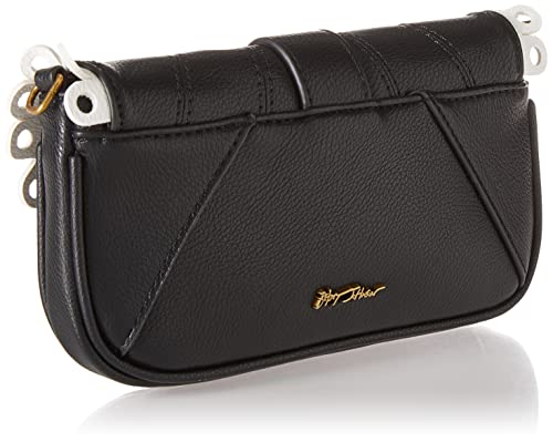 Betsey Johnson Buckle Up Convertible Clutch, Black