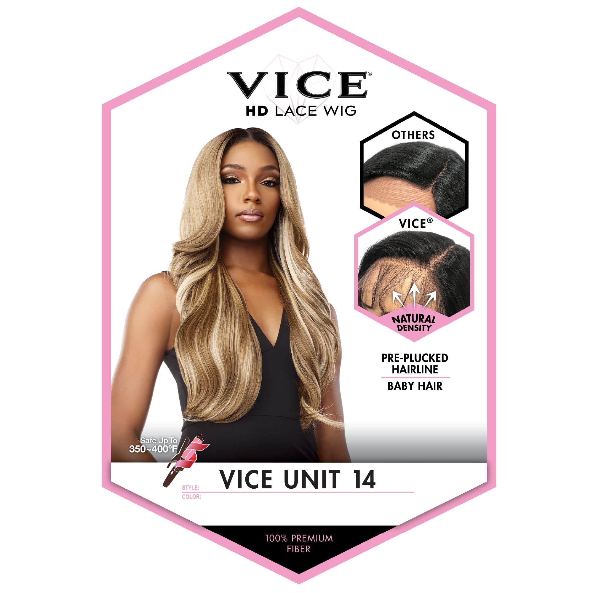 Sensationnel Synthetic Vice HD Lace Deep Part Wig - UNIT 14 (Color:BALAYAGEPLATINUM)