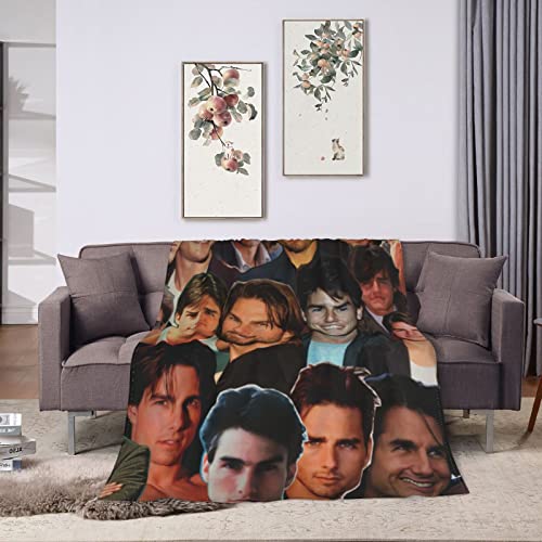 Tom Cruise Collage Blanket Ultra-Soft Micro Fleece Lightweight Warm Throw Blanket Suitable for Bedrooms Sofa and Travel Air Conditioning