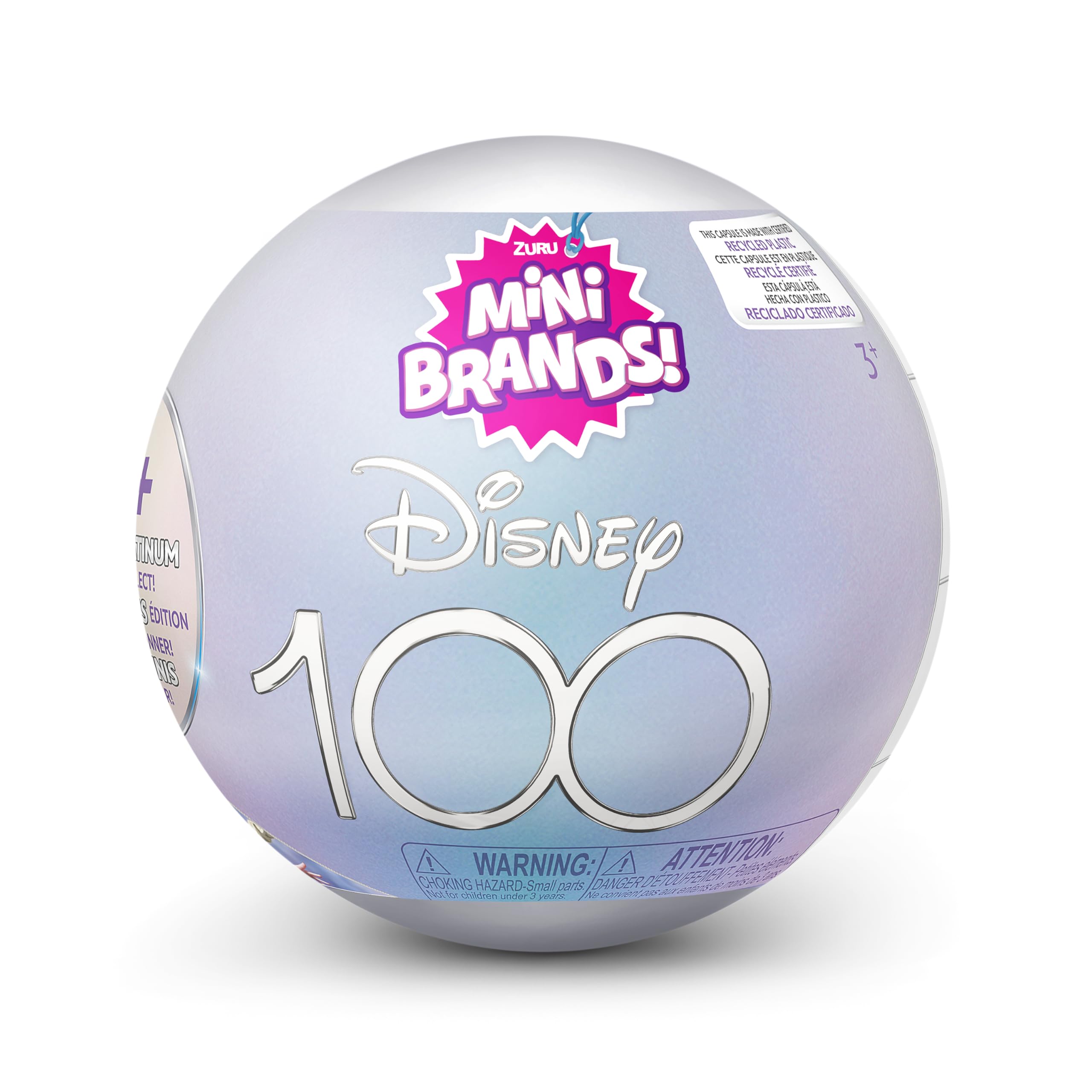 Mini Brands Disney 100 Platinum Capsule by ZURU Limited Edition with Platinum Minis, Celebrate Disney 100