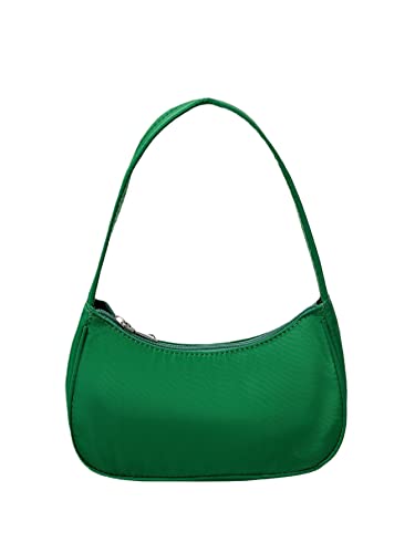 GORGLITTER Women's Solid Shoulder Bags Minimalist Bag Mini Clutch Tote Handbags Green One Size
