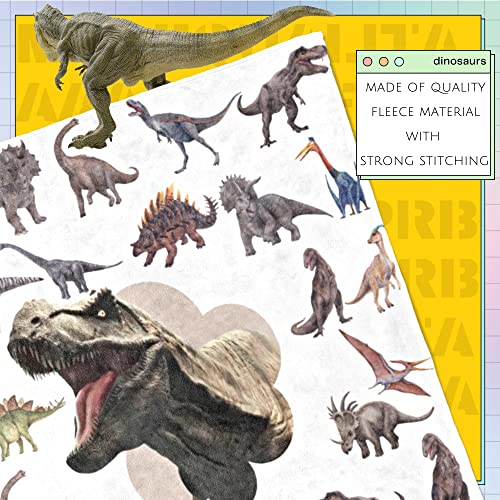 Dinosaur Blanket for Boys,Jurassic World Adults Dino Blanket,Soft Cozy Warm Throw Fleece Blanket for Couch Sofa Bed (Dinosaurs White, 60" L x 50" W)