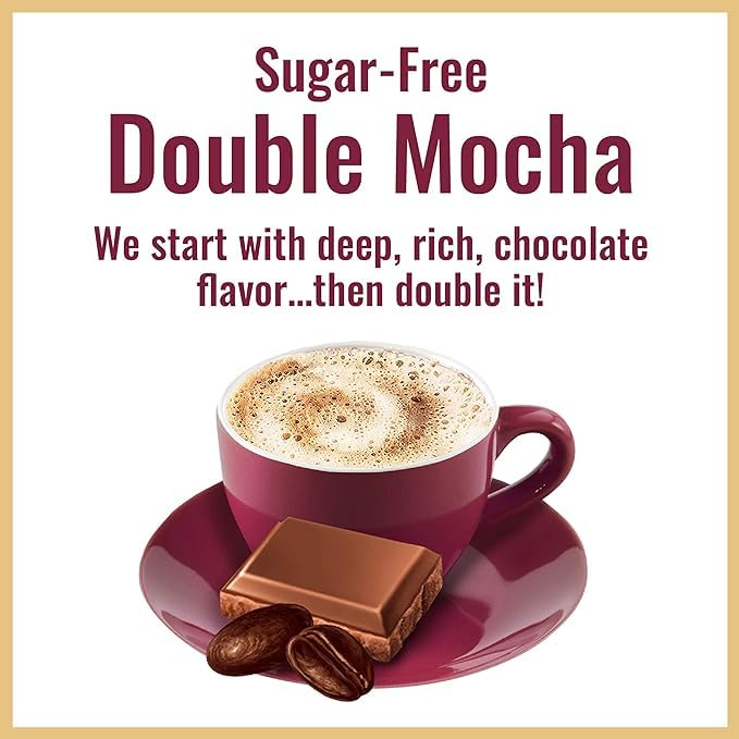 Hills Bros. Instant Cappuccino Mix, Sugar Free Double Mocha (12 Oz, Pack of 1) – Convenient and Versatile, Instant Hot or Iced Coffee, Frothy & Rich Chocolate Flavor - Just Add Water