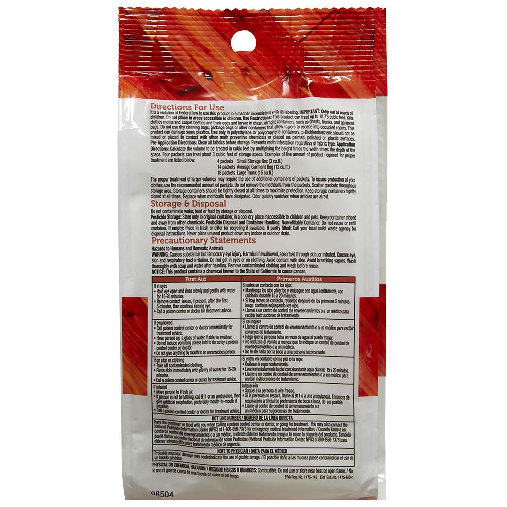 Enoz Moth Ball Packets - Cedar Scented (Case of 6)