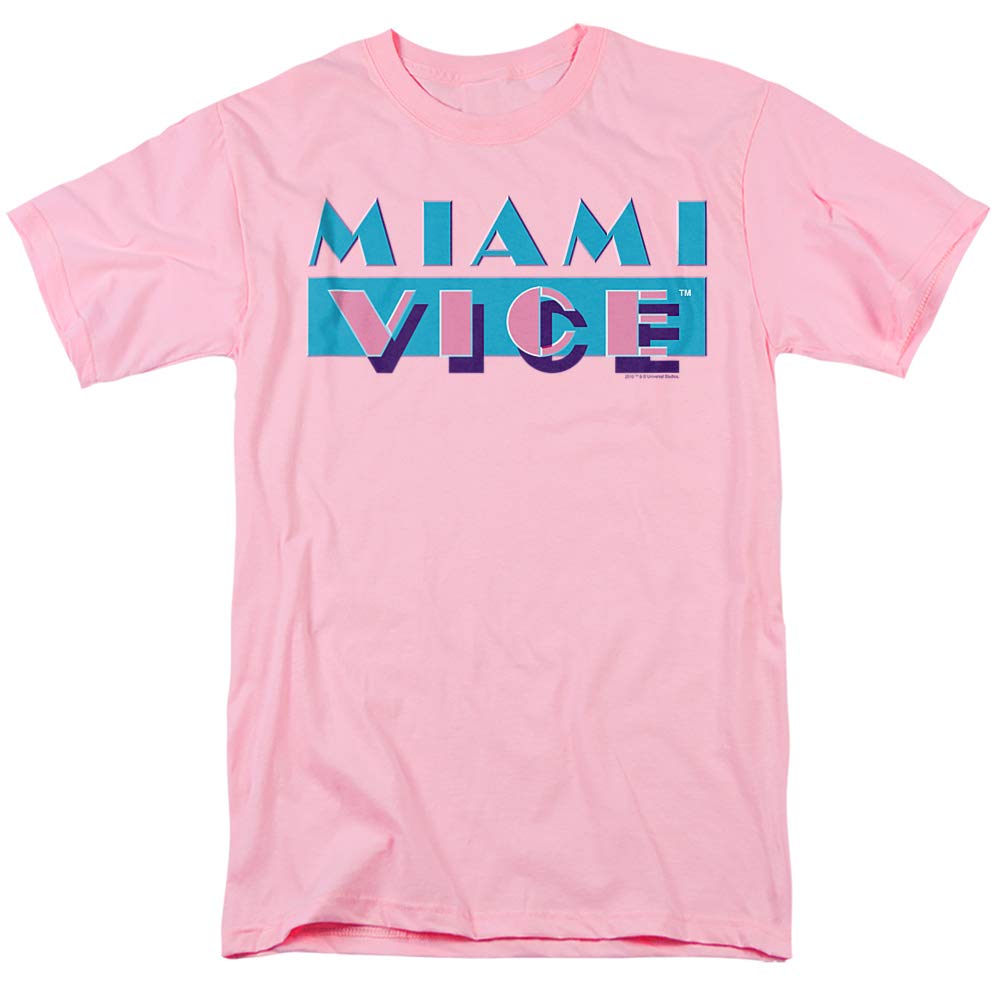 Miami Vice Logo Unisex Adult T-Shirt, Pink, Large