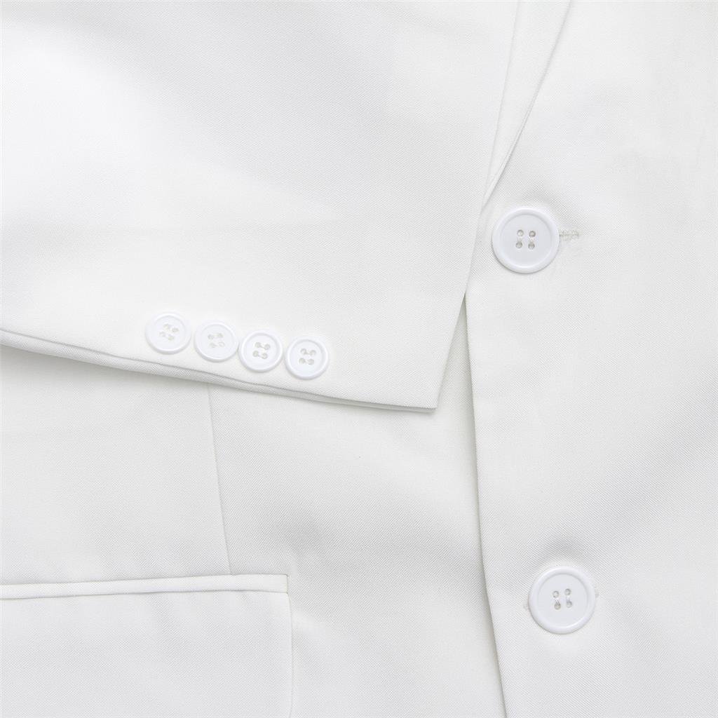 U LOOK UGLY TODAY Men's Party Suit Solid Color Prom Suit for Themed Party Events Clubbing Jacket with Tie Pants White X-Large