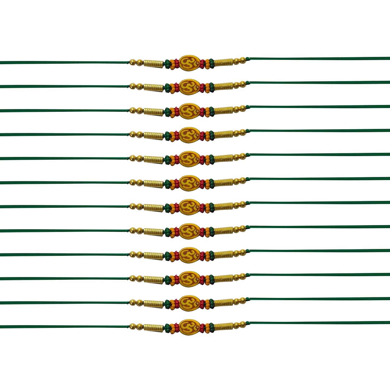 Generic_ Set of 12 Om Design Rakhi Thread, Raksha Bandhan Gift for Your Brother, Vary Color and Multi Design
