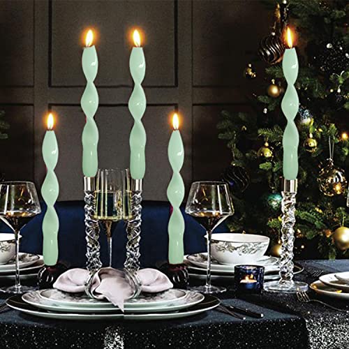 Handmade Candlesticks Spiral Taper Candles - Set of 2 Twisted Candle 7.5 Inch Dinner Candles for Home Decoration Holiday Wedding Party