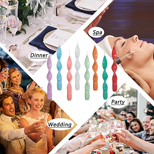 Handmade Candlesticks Spiral Taper Candles - Set of 2 Twisted Candle 7.5 Inch Dinner Candles for Home Decoration Holiday Wedding Party