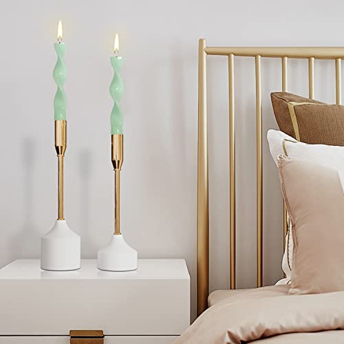 Handmade Candlesticks Spiral Taper Candles - Set of 2 Twisted Candle 7.5 Inch Dinner Candles for Home Decoration Holiday Wedding Party