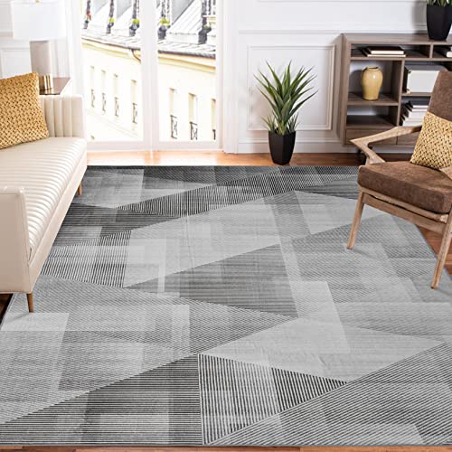 Fashionwu Small Area Rug 2x3 Rug Geometric Modern Accent Rug Non-Shedding Washable Rug Grey Throw Rug Kitchen Mat Soft Bathroom Rug Non-Slip Entryway Entry Rug Small Area Rug, Gray