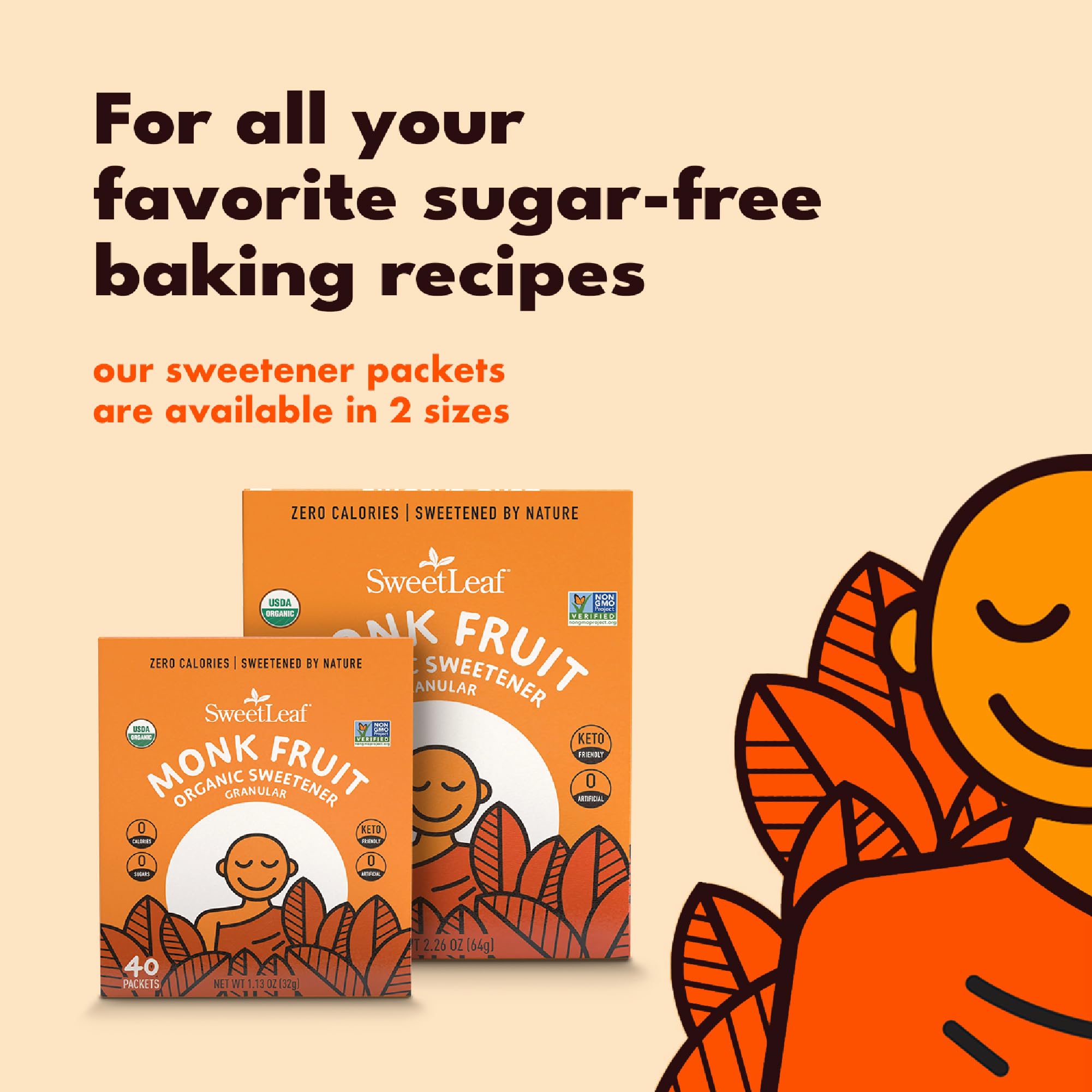 Sweetleaf Monk Fruit Organic Sweetener Granules 80 Packets