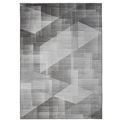 Fashionwu Small Area Rug 2x3 Rug Geometric Modern Accent Rug Non-Shedding Washable Rug Grey Throw Rug Kitchen Mat Soft Bathroom Rug Non-Slip Entryway Entry Rug Small Area Rug, Gray