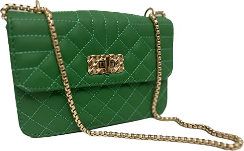 Crossbody Bags for Women Fashion Quilted Shoulder purse with Convertible Chain Strap Satchel Handbag, Valentine, gift(Green)