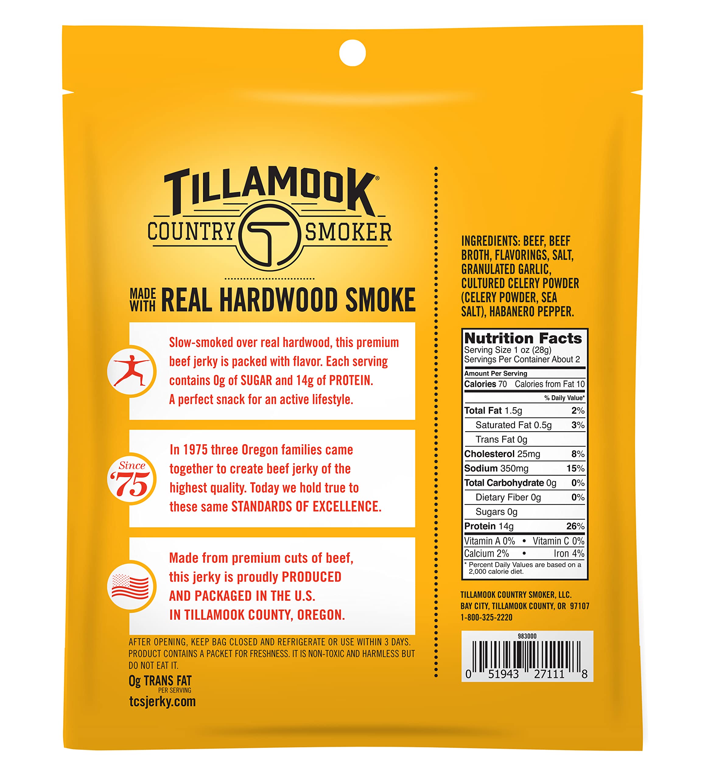 Tillamook Country Smoker Zero Sugar Spicy Jalapeño Keto Friendly Smoked Sausages, 10 Ounce (Pack of 2)