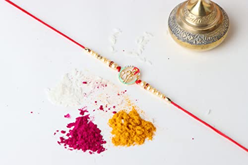CHERKRAFT Rakhi for Brother Floral Design Rakhi Thread for Men/Boy Raksha Bandhan Bracelet (Design 9, Standard)