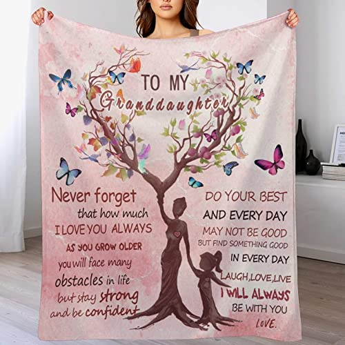 Birthday Gifts for Granddaughter,Granddaughter Birthday Gifts from Grandma,Granddaughter Blanket Gifts for Christmas Birthday Wedding Anniversary Graduation Valentine for My Granddaughter 50"x60"