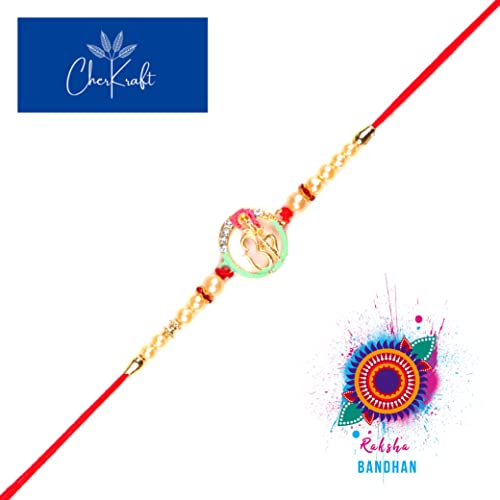 CHERKRAFT Rakhi for Brother Floral Design Rakhi Thread for Men/Boy Raksha Bandhan Bracelet (Design 9, Standard)