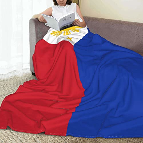 Cute Philippines Flag Blanket Soft Flannel Throw Blanket Lightweight Cozy Warm Filipino Blanket for Couch Bed Living Room Sofa 50"X40"