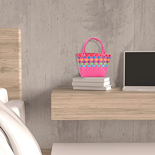 Cabilock Wicker Storage Basket Hand Woven Storage plastic shopping bag plastic baskets containers women beach bag Basket Beach Woven Baskets