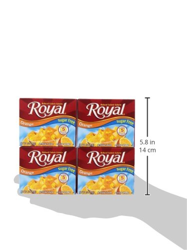 Royal Orange Gelatin Dessert Mix, Sugar Free and Carb Free .32oz Boxes (Pack of 12)