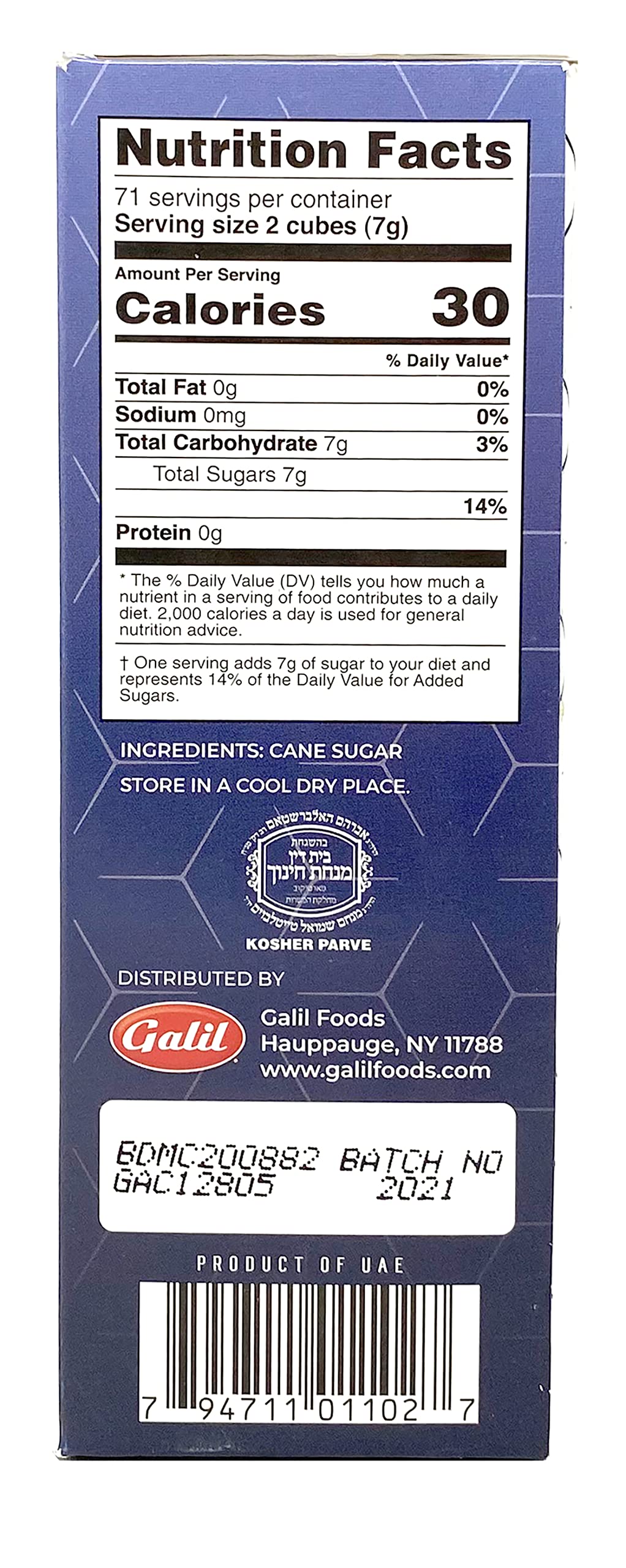 Shams Kosher Sugar Cubes – White Pure Cane Sugar Cubes, Non-GMO, Vegan, Certified Kosher, Sugar Cubes for Coffee, Cocktails, Tea 17.6 Ounce