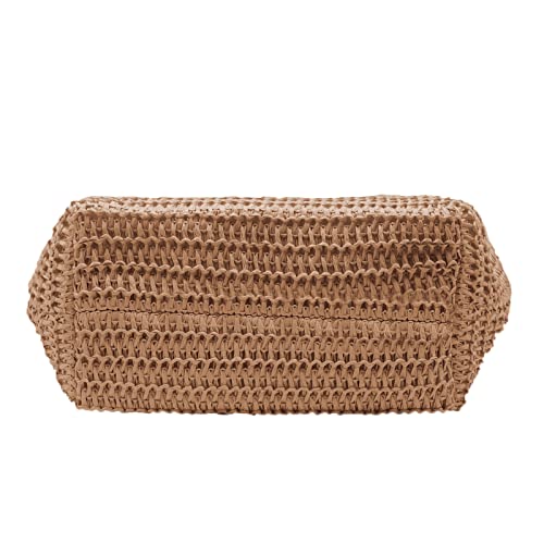 Crbeqabe Straw Beach Tote Bag for Women Large Woven Shoulder Handbag Straw Bag for Summer Beach Vocation