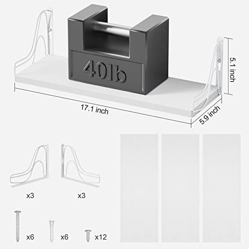 SRIWATANA U Shelves Wall Mounted Set of 3 and Large Floating Shelves Set of 3 (Contains 2 Items)