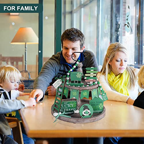 ๐ฆ๐ง ๐ฃ๐ฎ๐๐ฟ๐ถ๐ฐ๐ธ๐ ๐๐๐ฒ Decorations, St.Patrick's Day Tiered Tray Decor, St Patricks Day Accessories Bundle Decor with Lucky Shamrock, Gnomes, Bead Garland, Leprechaun's Hat (Tray Not Included)