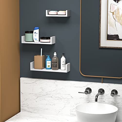 SRIWATANA U Shelves Wall Mounted Set of 3 and Large Floating Shelves Set of 3 (Contains 2 Items)