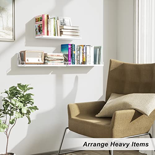 SRIWATANA U Shelves Wall Mounted Set of 3 and Large Floating Shelves Set of 3 (Contains 2 Items)