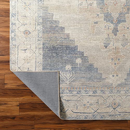SURYA Becki Owens x Luca Medallion Area Rug, 5'3" x 7', Pewter