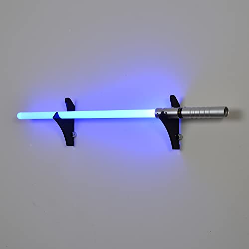BYTOTU Wall mounted lightsaber rack - black plexiglass - very suitable for displaying magic sword - knife - samurai sword - saber - stick, acrylic display (excluding lightsaber) (black-3P)
