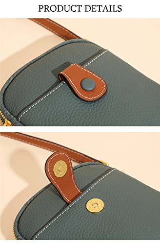 EXSIAR Leather Small Crossbody Cell Phone Purse for Women Designer Retro Zipper Purses Mini Wallet Bag with Credit Card Slots