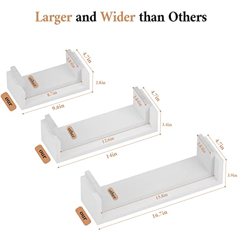 SRIWATANA U Shelves Wall Mounted Set of 3 and Large Floating Shelves Set of 3 (Contains 2 Items)