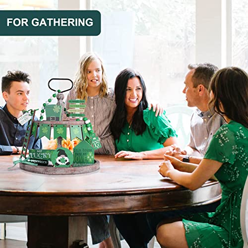 ๐ฆ๐ง ๐ฃ๐ฎ๐๐ฟ๐ถ๐ฐ๐ธ๐ ๐๐๐ฒ Decorations, St.Patrick's Day Tiered Tray Decor, St Patricks Day Accessories Bundle Decor with Lucky Shamrock, Gnomes, Bead Garland, Leprechaun's Hat (Tray Not Included)