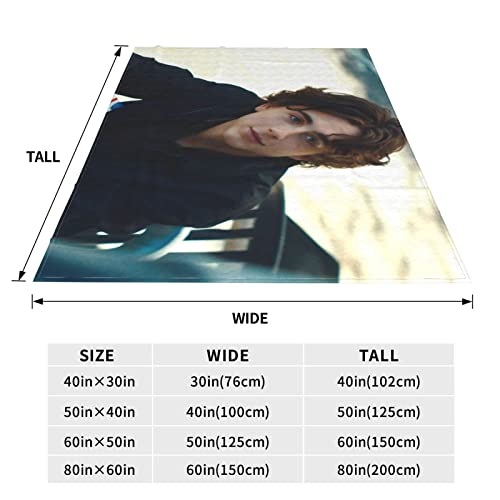 hununtk Timothee Chalamet Blanket Microfiber Fleece Flanel Throw Warm Plush Blanket for Bed Couch Sofa Home Decoration 40"x30" inch