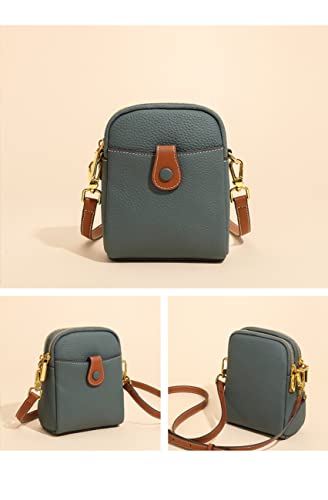 EXSIAR Leather Small Crossbody Cell Phone Purse for Women Designer Retro Zipper Purses Mini Wallet Bag with Credit Card Slots
