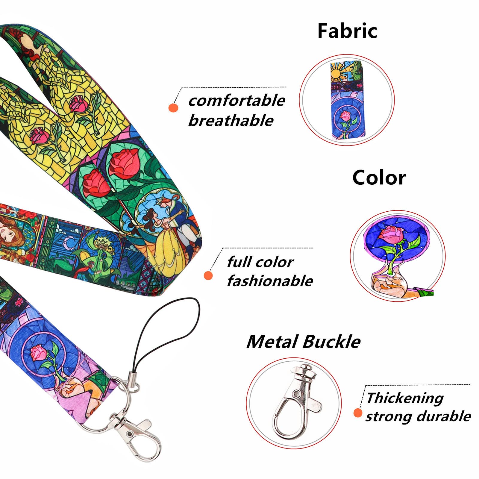 RHXWFDG Cartoon Cute Anime Lanyard Keychain, ID Badges Lanyard, Key Lanyard for ID Card Holder, Cell Phone Case (1)